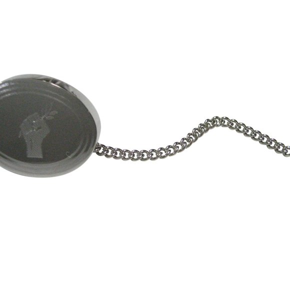 Kiola Designs | Accessories | Etched Oval Hand Holding Olive Branch Tie ...